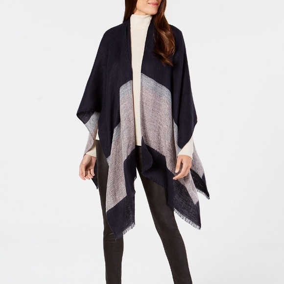 Calvin Klein | Accessories | Nwt Calvin Klein Navy Color Block Shawl ...